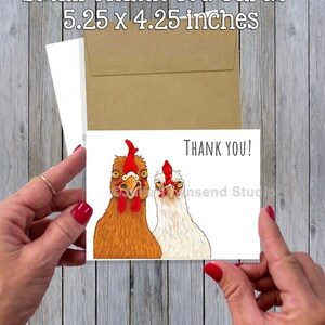 Silly Chickens Thank You Cards Set of 10 Chicken Note Cards - Etsy