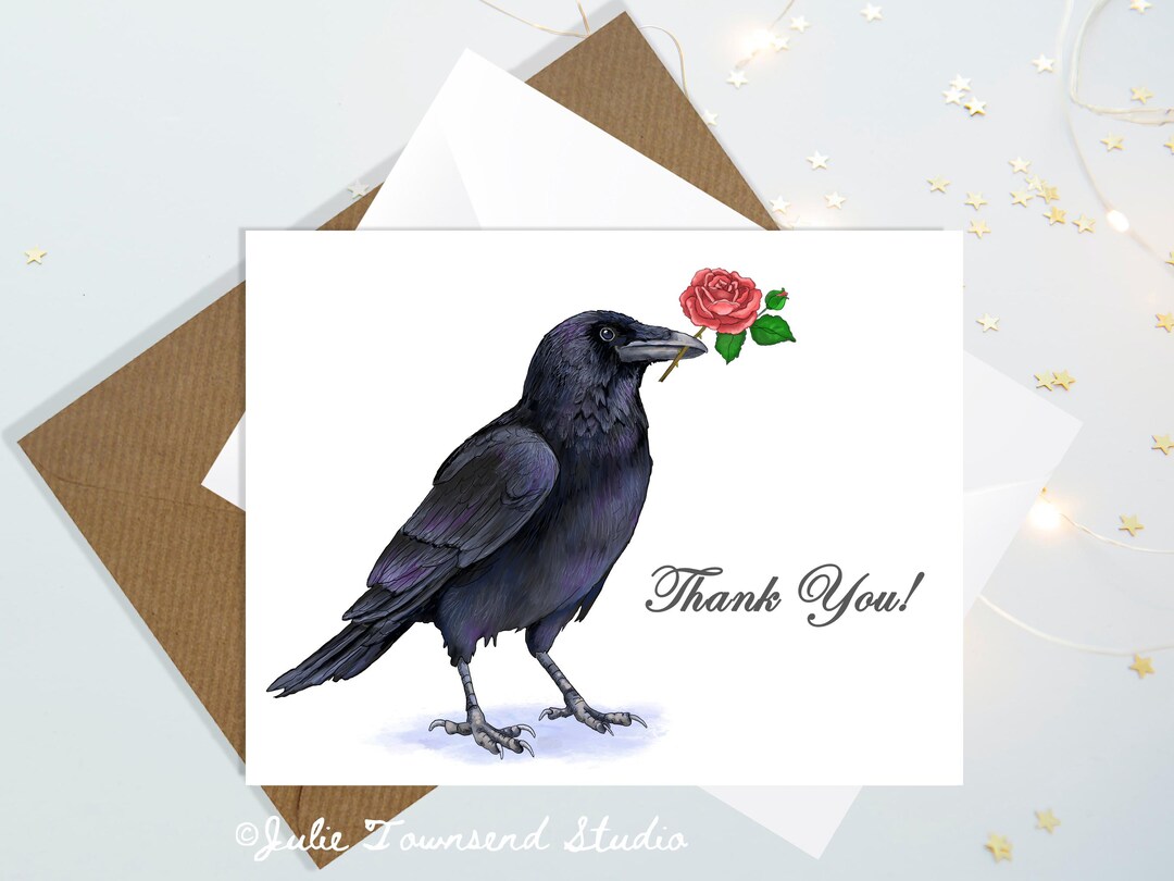 Cozy Crow Thank You Note Card Set - Appreciation Cards - Thank You Card ...