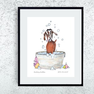 Cute Goat Taking a Bubble Bath in an Old Wash Tub Goat Wall Art Makes a ...