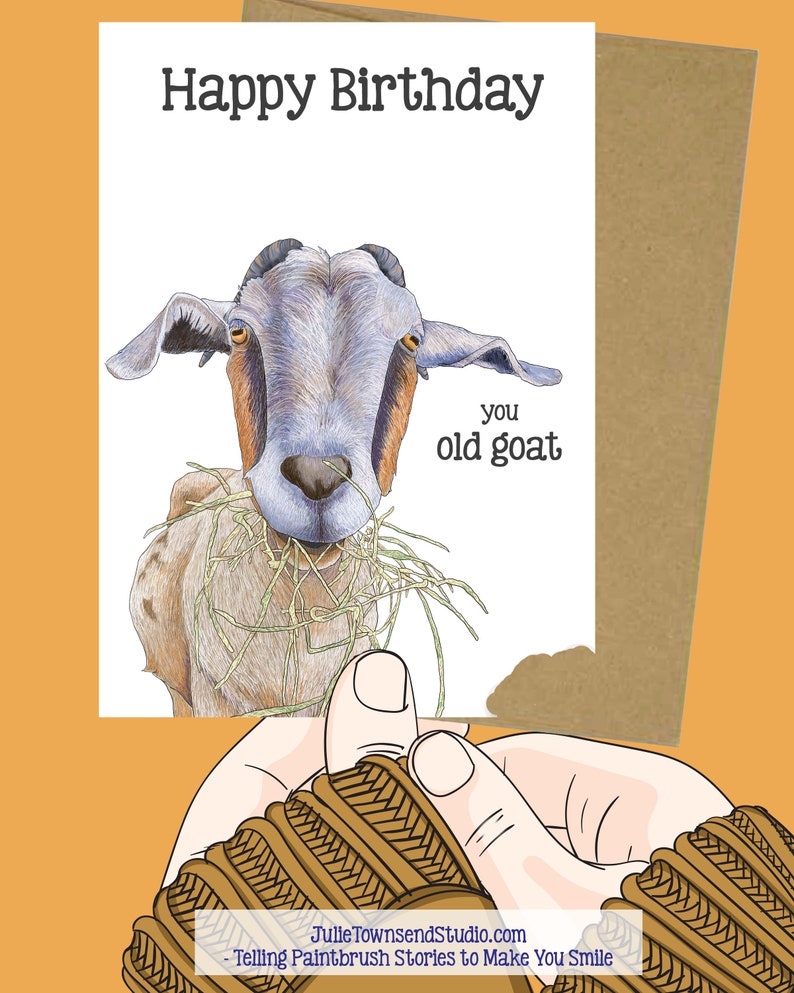 You Old Goat Birthday Card Adorable Goat Birthday Card - Etsy