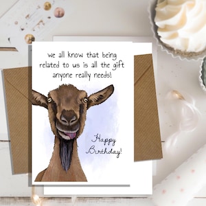 Funny Goat Birthday Card - Adorable Goat Tween Boy Birthday Greetings ...