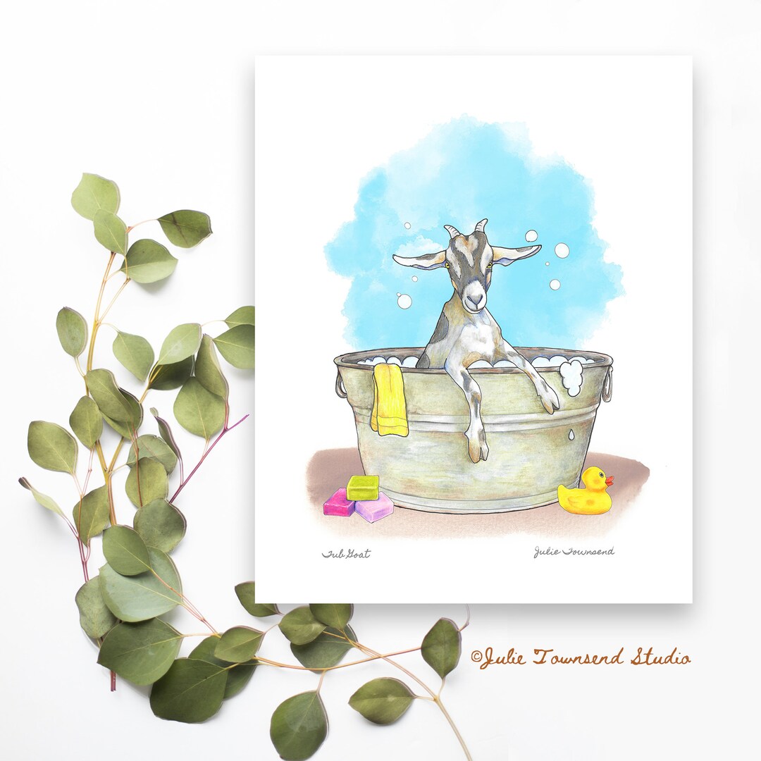 Clean Your Goats Washing Day on the Farm Farmhouse Laundry Room Vintage ...