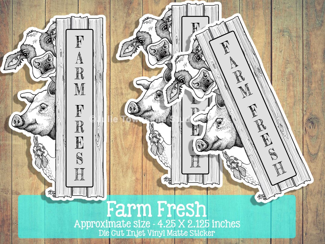 Farm Fresh Goodness Small Home Farm Stacked Farm Animal Sticker Laptop ...