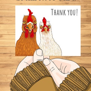 Silly Chickens Thank You Cards Set of 10 Chicken Note Cards - Etsy