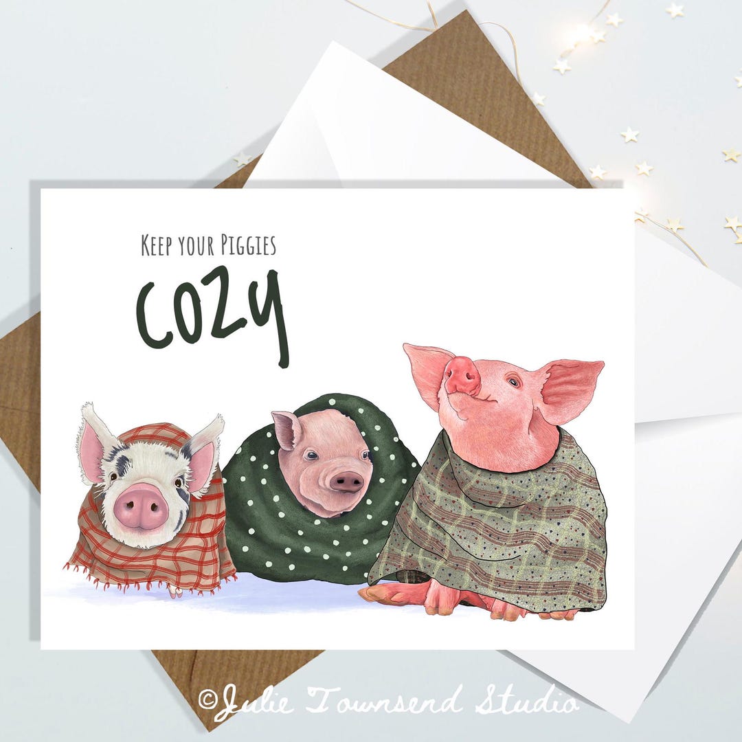Cute Pig Stationery Note Cards Pigs in a Blanket Set of 10 Note Cards ...
