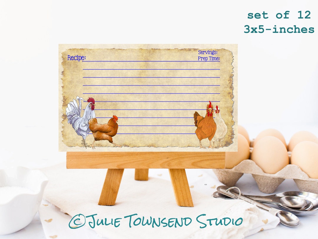 Chicken Recipe Cards - Smaller Sized - 3 X 5 Inch - Set of 12 ...