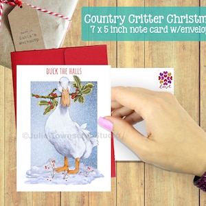 Funny Farm Christmas Cards - Set of 5 Animal Holiday Cards - Cows Ducks ...