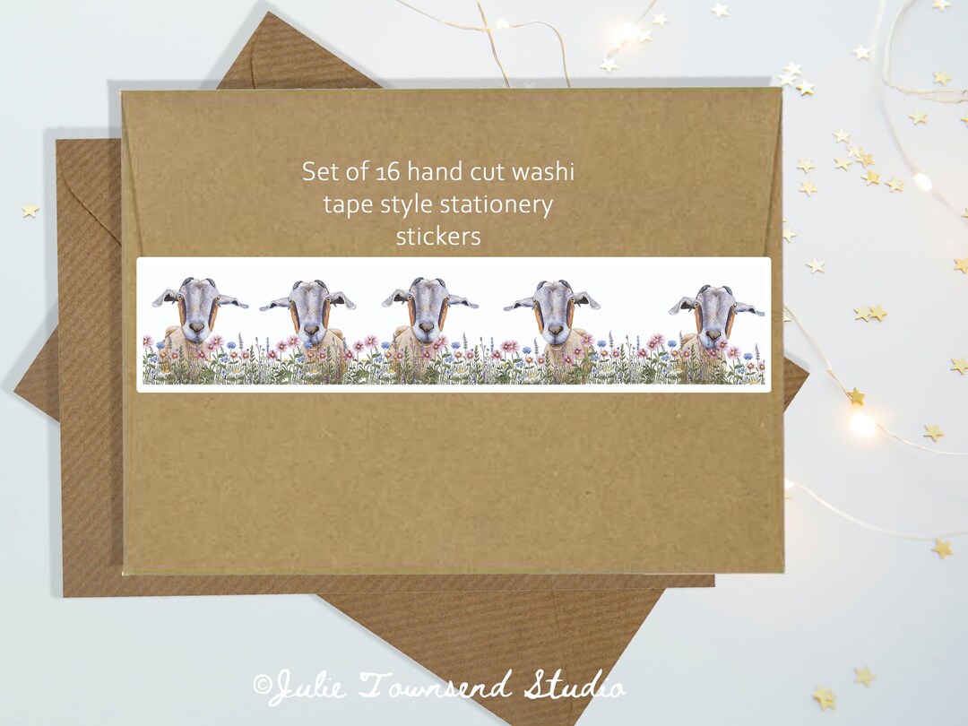 16 Goat Stationery Stickers - Washi Tape Style Sticker to Decorate Your ...
