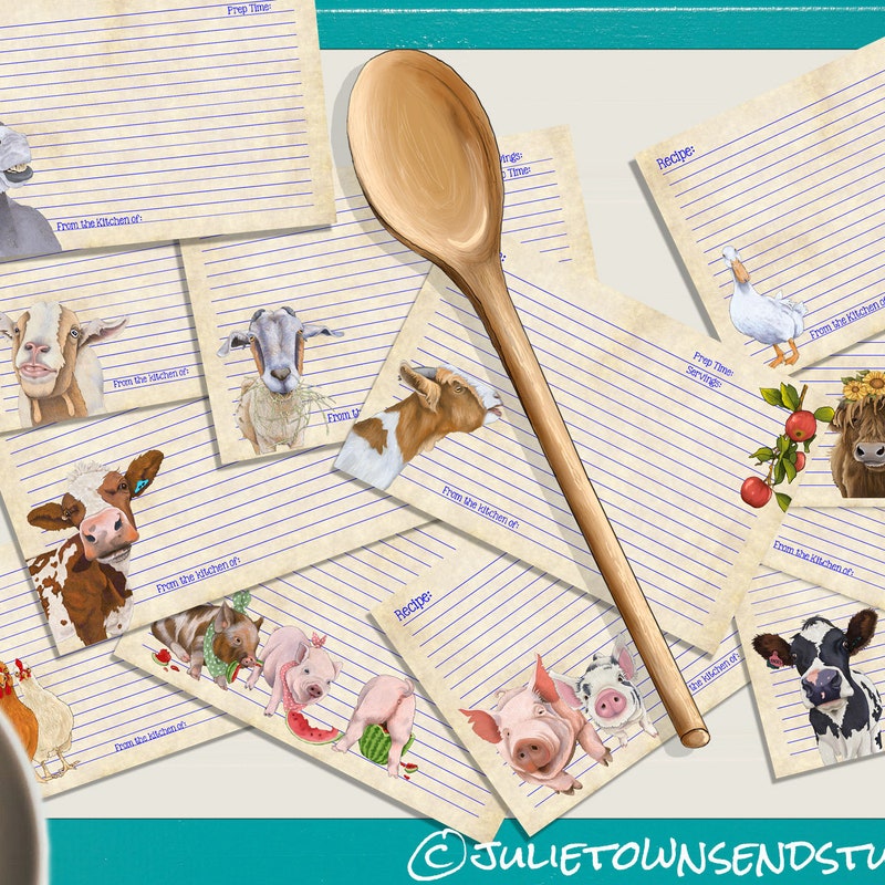 Rustic Recipe Cards - Etsy