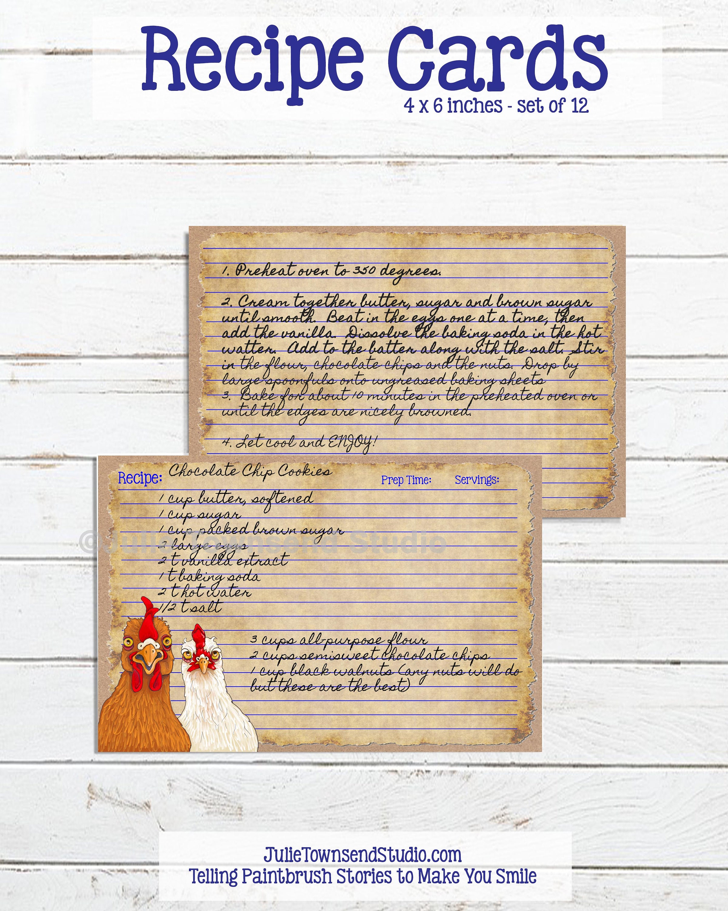 Silly Chicken Recipe Cards Country Kitchen Chicken Lover | Etsy