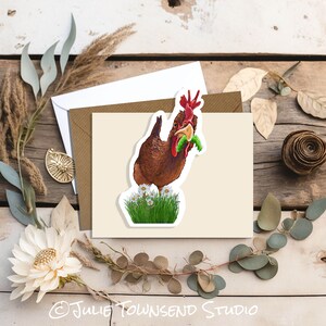 Early Bird Chicken Sticker funny Chicken Die Cut Vinyl Decal Laptop or ...