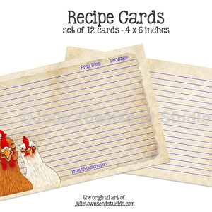 Silly Chicken Recipe Cards Country Kitchen Chicken Lover Gift Farmhouse ...
