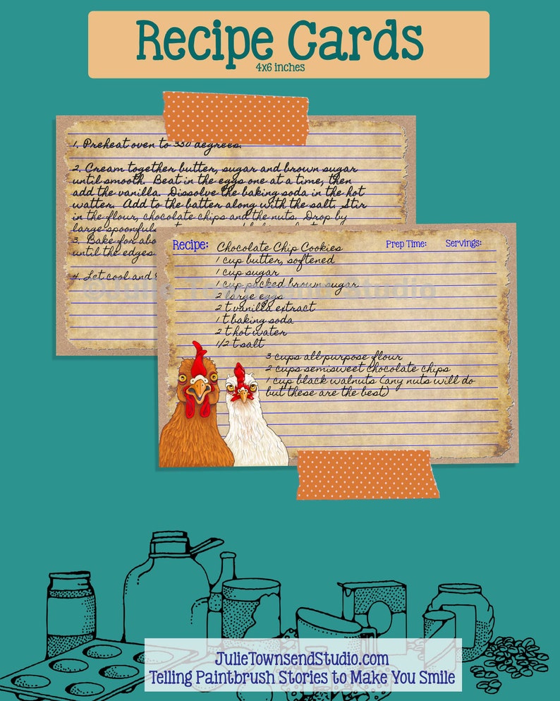 Silly Chicken Recipe Cards Country Kitchen Chicken Lover - Etsy