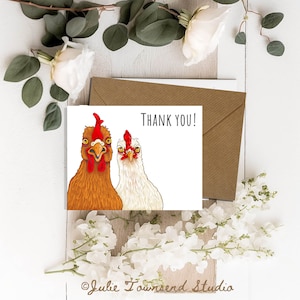 Silly Chickens Thank You Cards - Set of 10 Stationery Cards - These ...