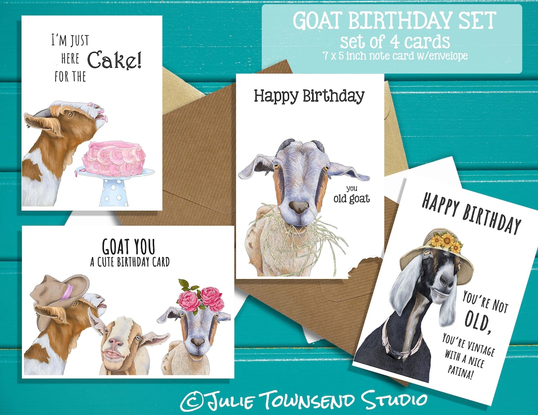 Cute Goats Just Sending Lots of Happy Birthday Wishes - Etsy