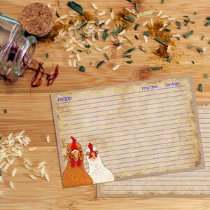 Silly Chicken Recipe Cards Country Kitchen Chicken Lover - Etsy