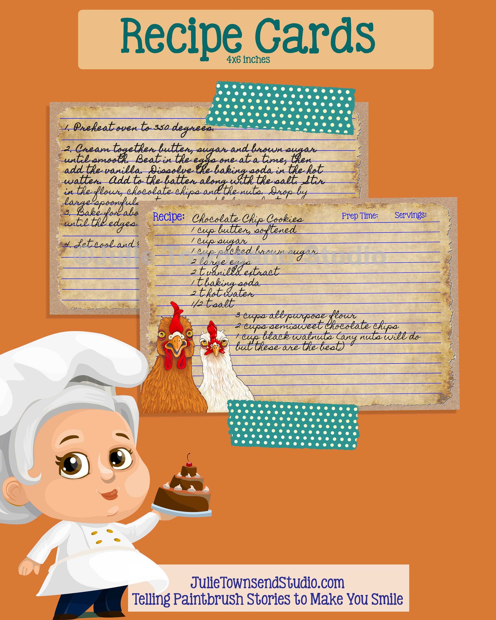 Silly Chicken Recipe Cards Country Kitchen Chicken Lover - Etsy