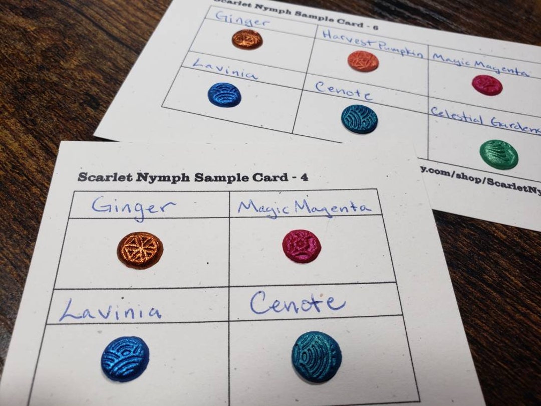 Sample Cards 4 or 6 Handcrafted Mica Watercolor Paints Select Colors - Etsy
