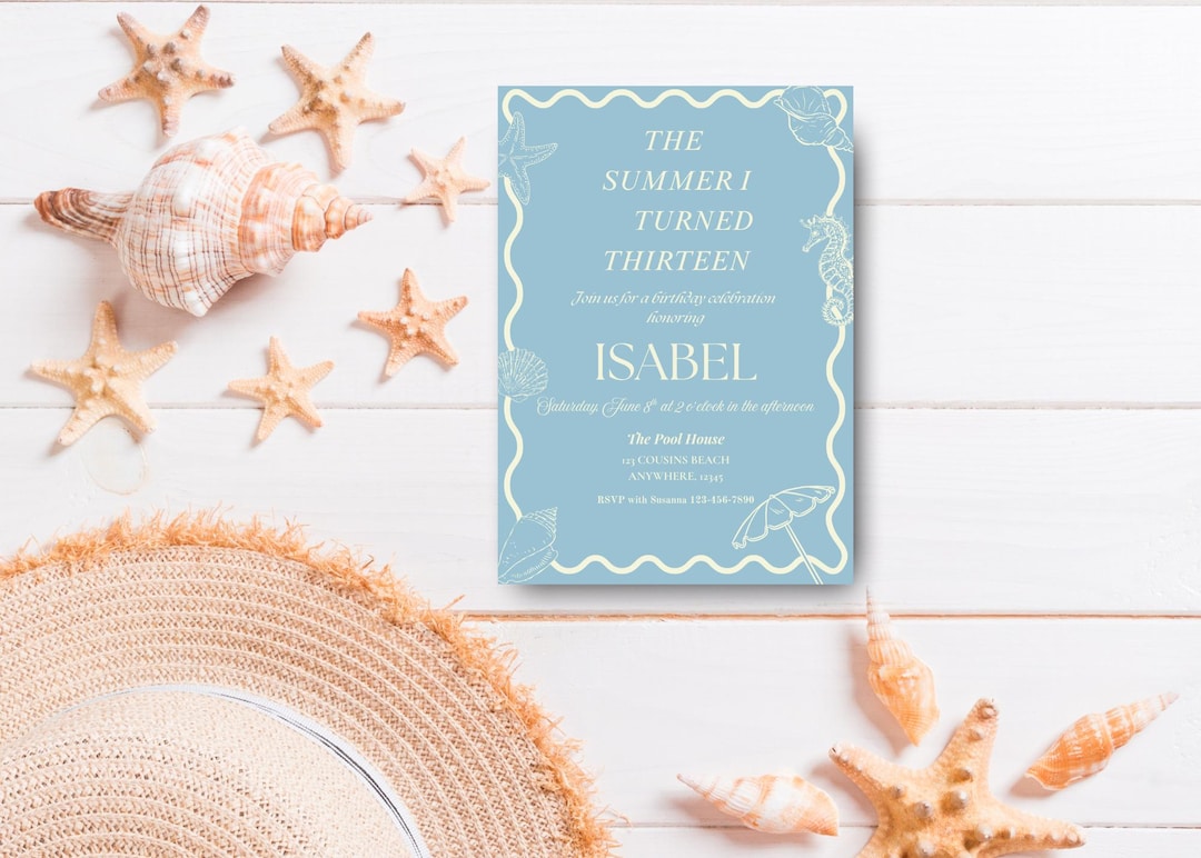 TSITP Birthday Invitation: Summer Theme, Editable Canva Template ...