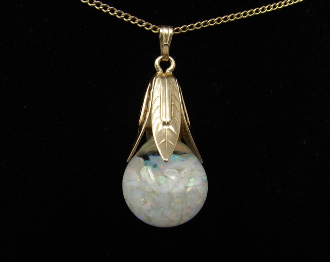Opal Pendant Floating Opal 12K Gold Filled Australian Opal - Etsy