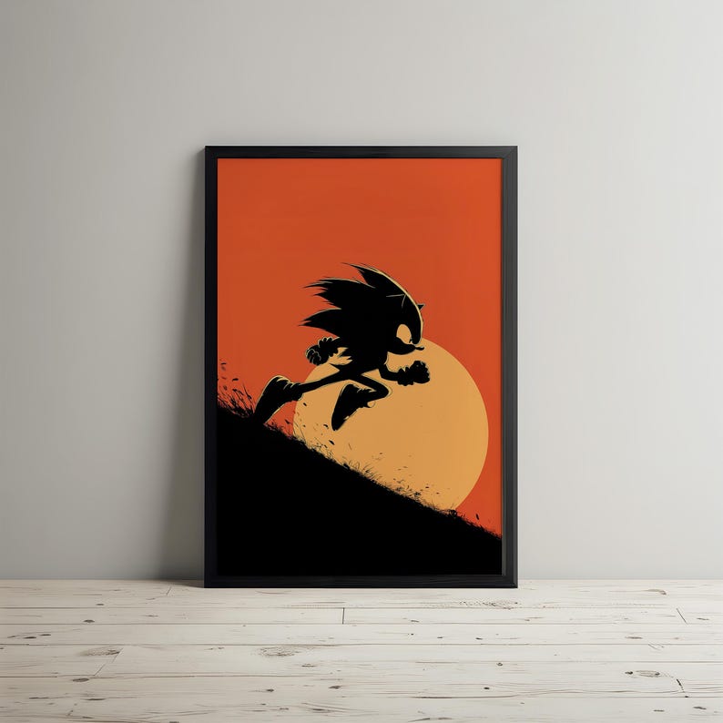 Sonic Sprinting Downhill - Printable Wall Art - Digital Print ...