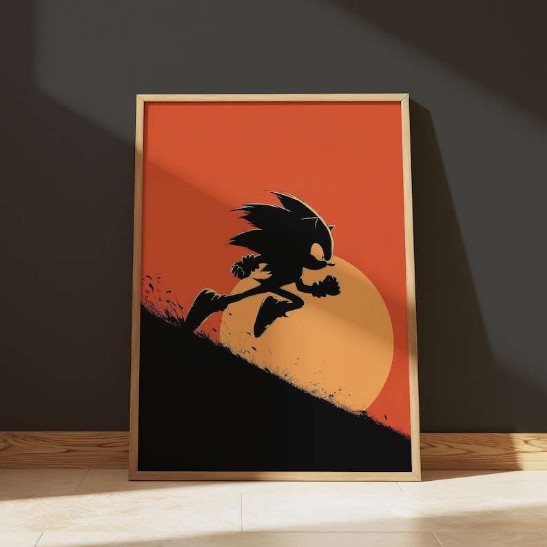 Sonic Sprinting Downhill - Printable Wall Art - Digital Print ...