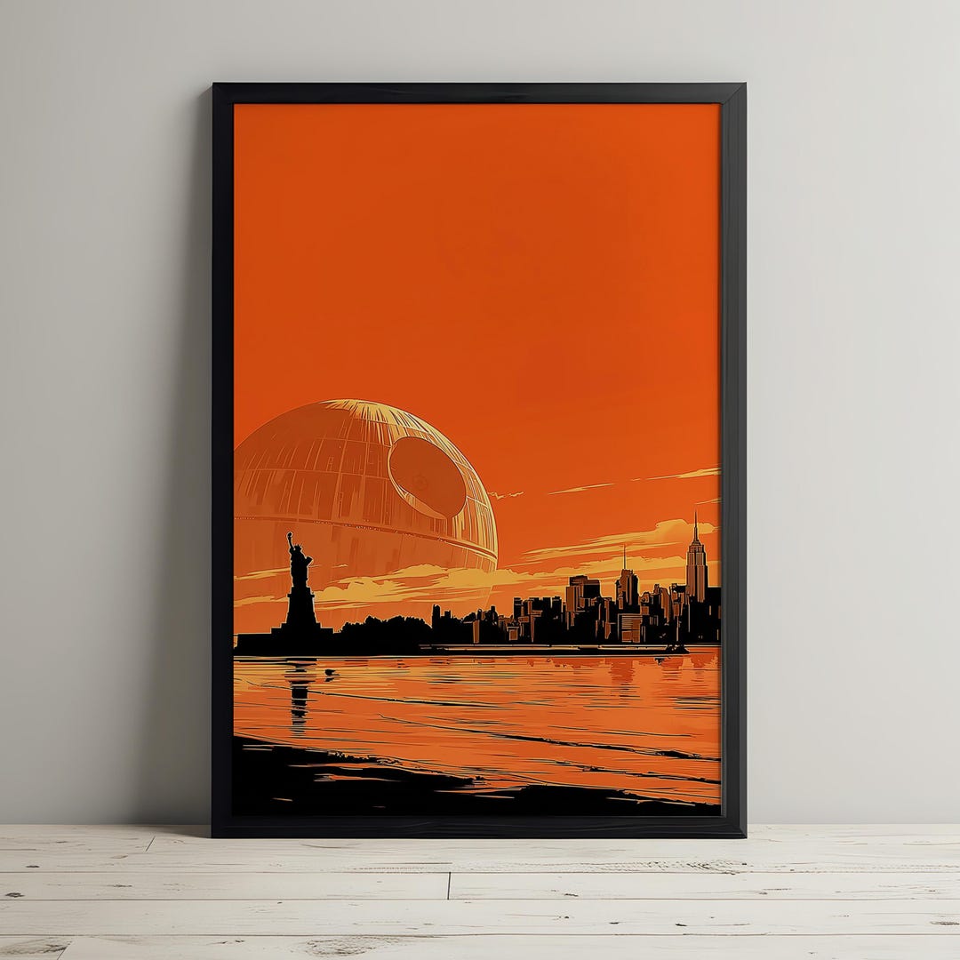 The Death Star Over New York - Printable Wall Art - Digital Print ...