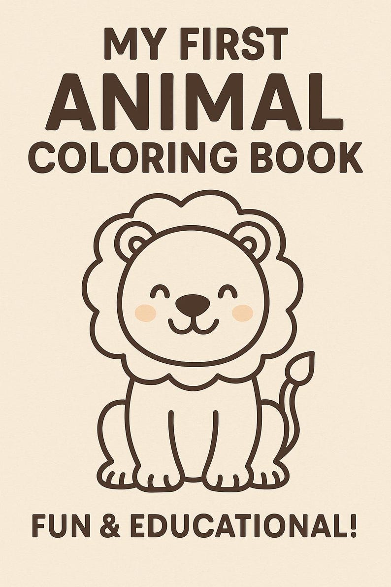Animal Coloring Book for Kids – 20 Printable Pages (PDF Download) - Etsy