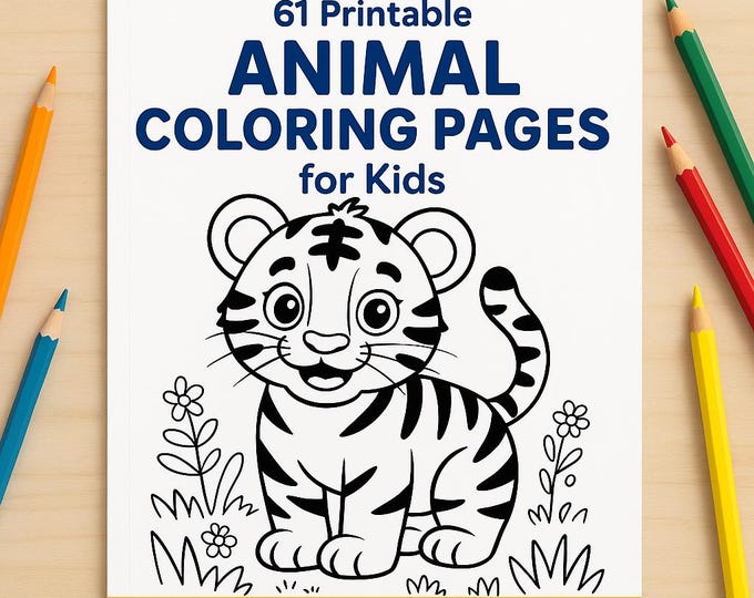 61 Animal Coloring Pages – 3000x3000 JPG Printable Coloring Book for ...