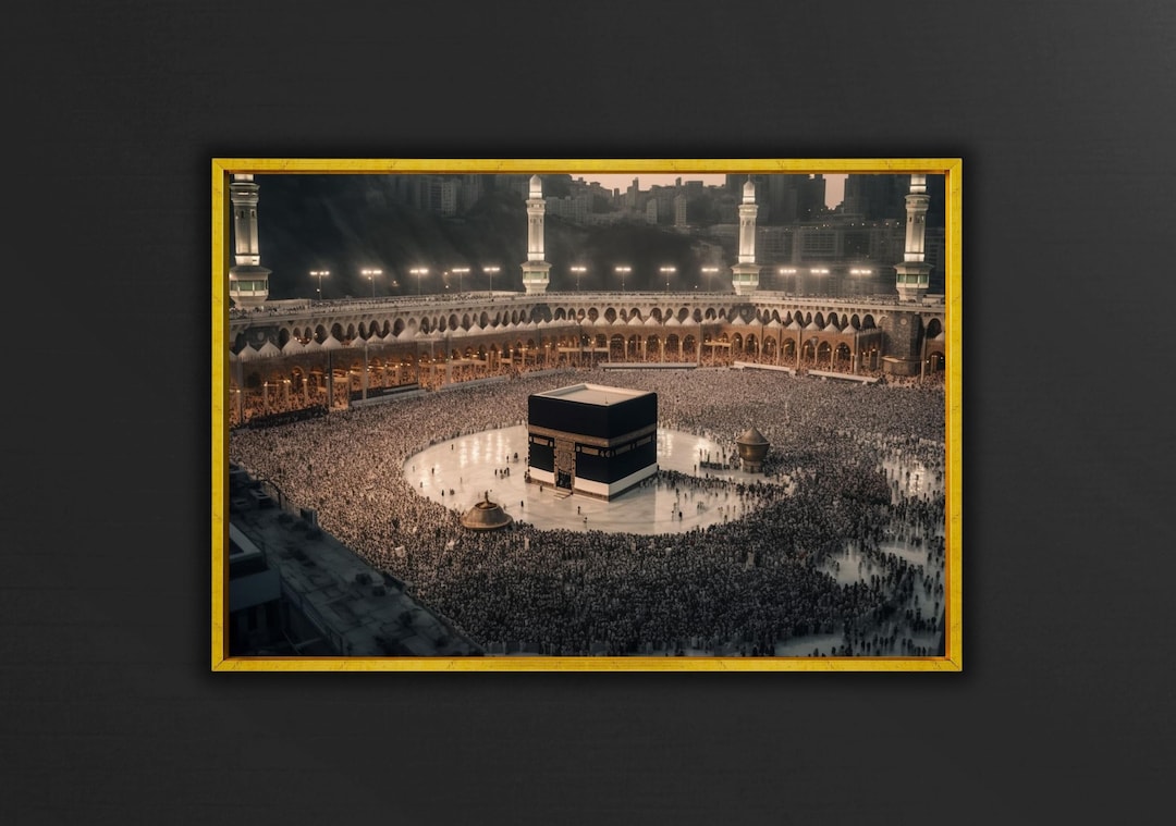 Retor Kaaba Poster Print,kabe Canvas Wall Art,islamic Wall Art Decor ...