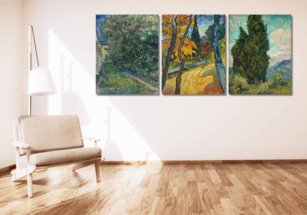 Set of 3 Van Gogh Landscape Poster/canvas Wall Art,vincent Van Gogh ...