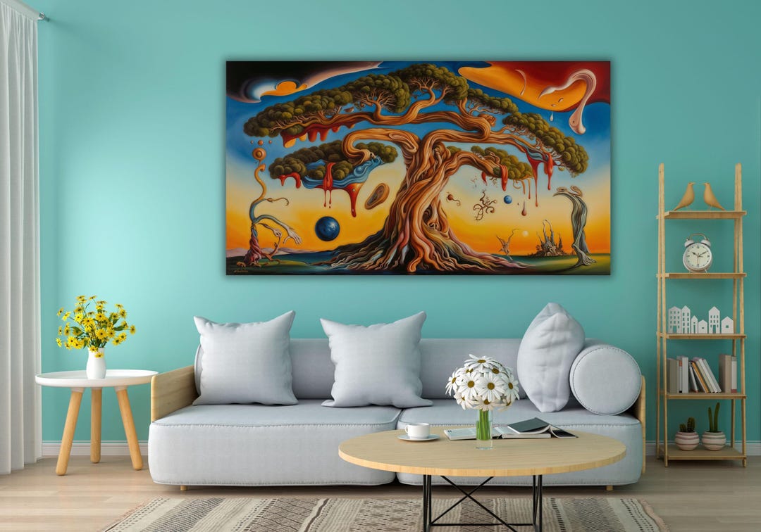 Salvador Dali Stely Tree of Life Design Canvas Wall Art Poster ...