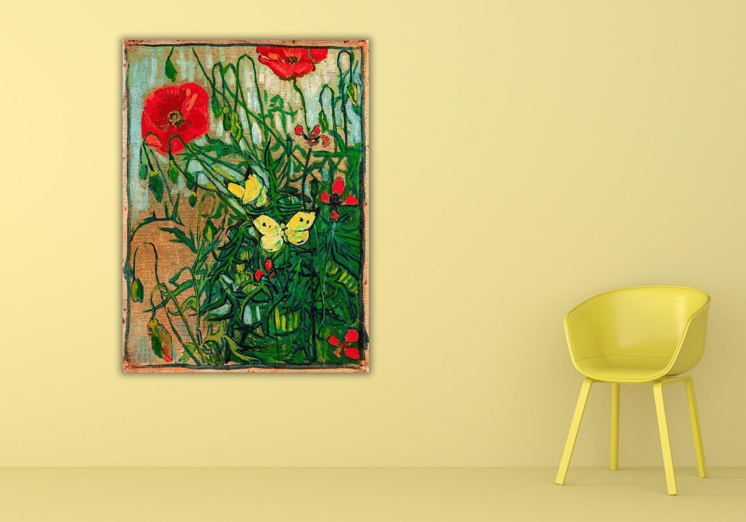 Vincent Van Gogh Butterflies and Poppies 1889 Poster Print Art,flowers ...