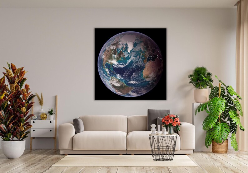 Blue Marble NASA Earth Canvas Art,the View of Earth Western Hemisphere ...