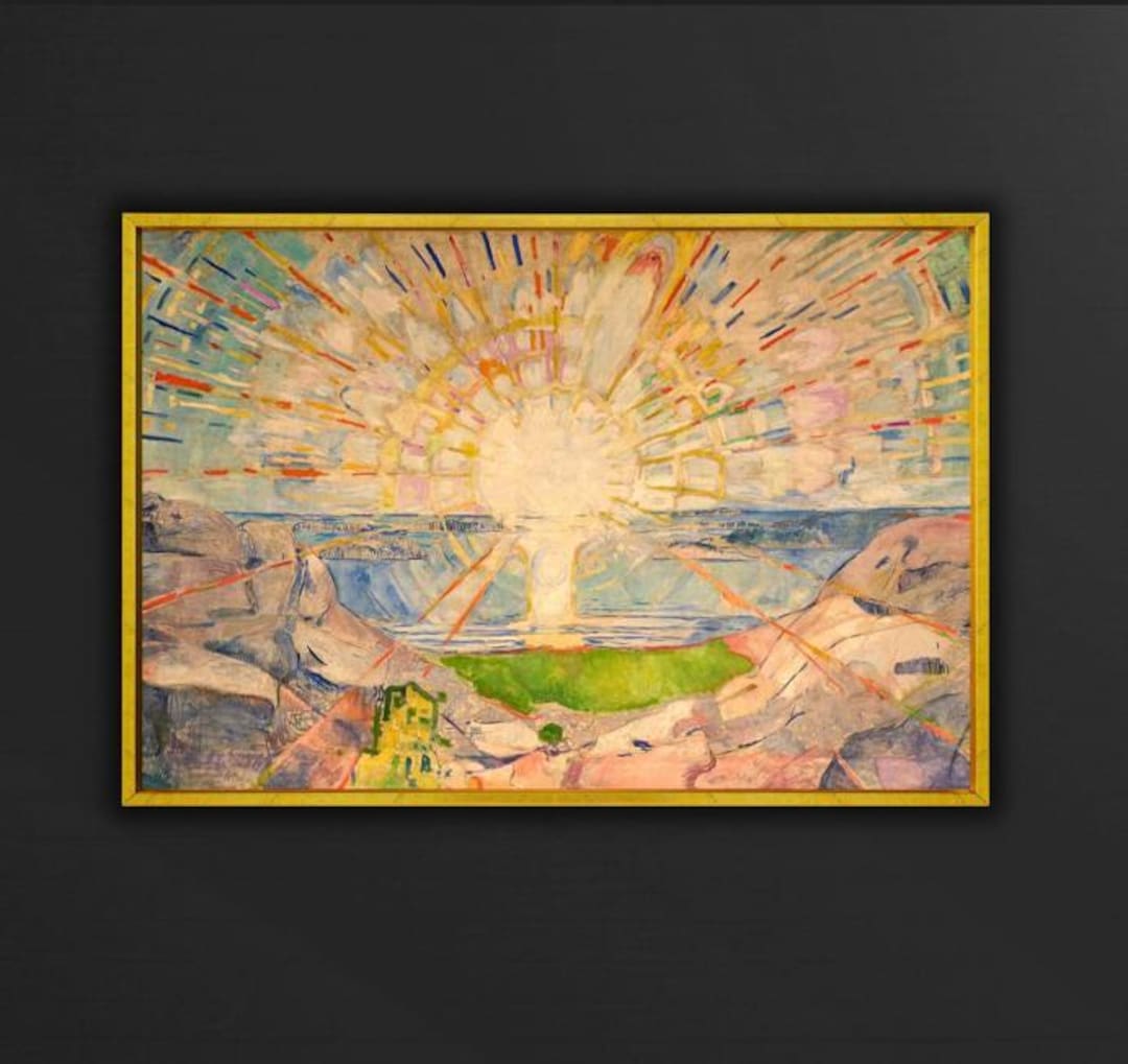 Sun Wall Art Print,edvard Munch the Sun Illustration Canvas Wall Art ...
