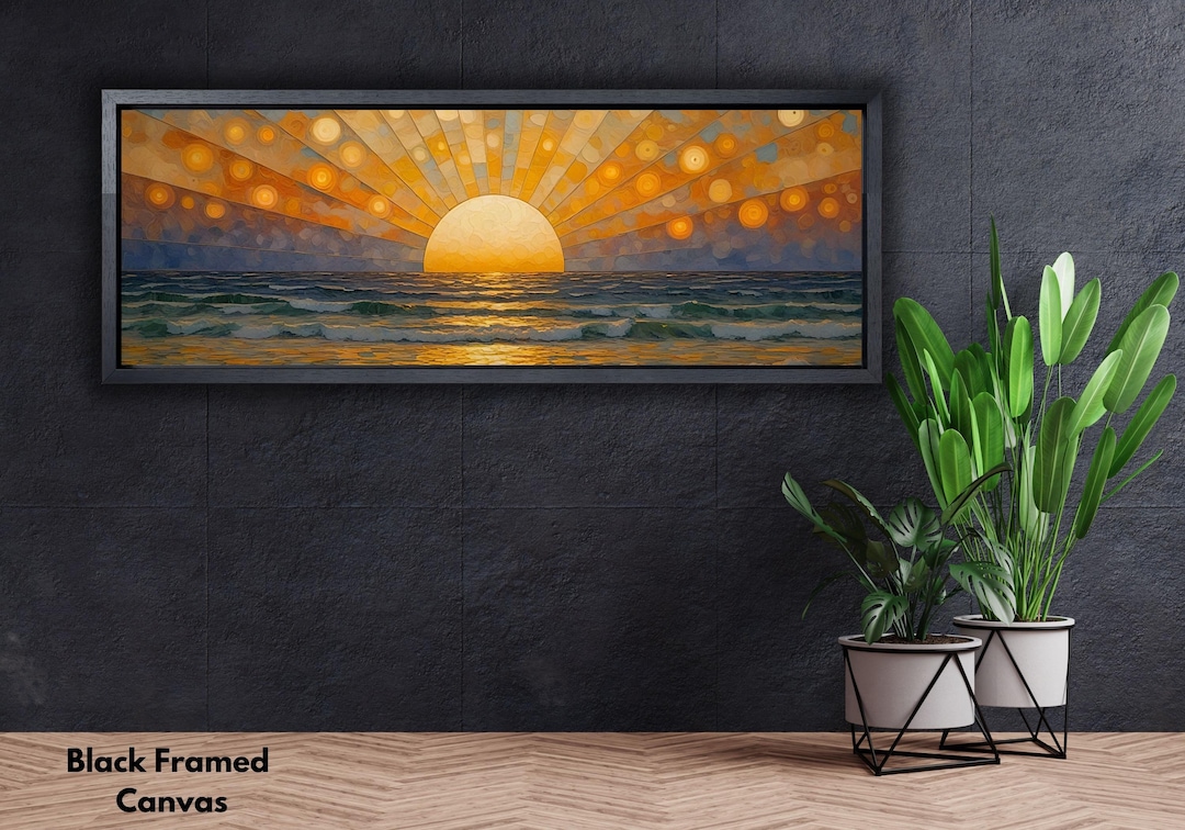 Panoramic Sun Beams Poster/canvas Wall Art Print,sunrise Watercolor Art ...