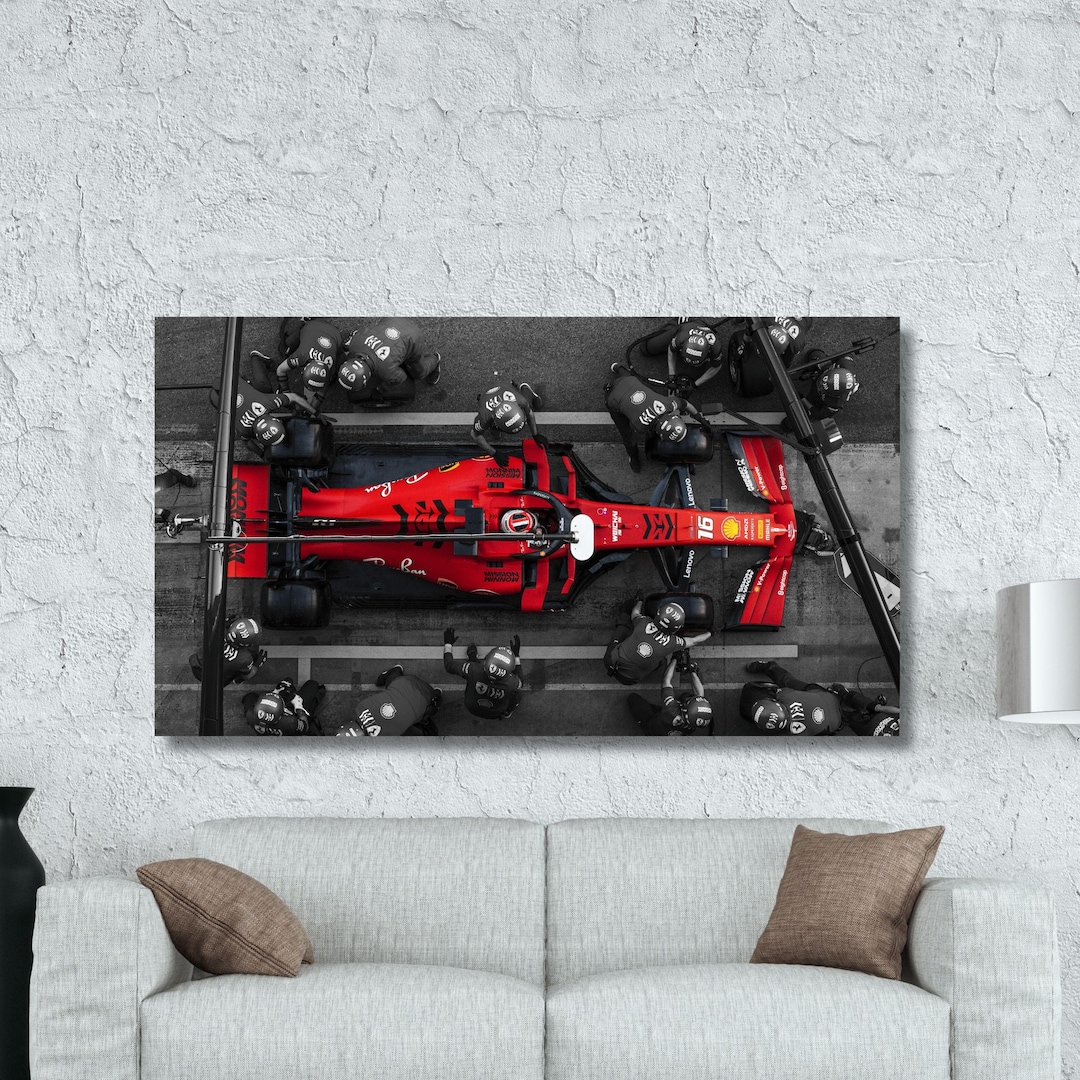 Formula Ferrari F1 Pit Stop Motivational Canvas Wall Art | Poster Print ...