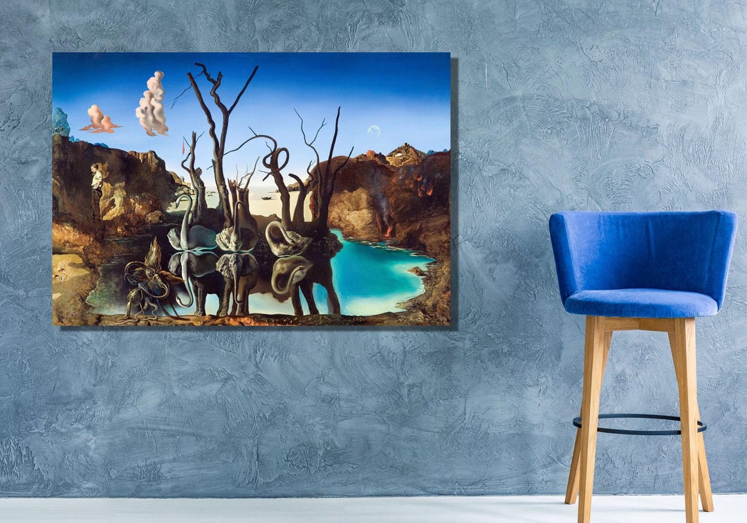Salvador Dali Swans Animals Painting,salvador Dali Poster,swans Animals ...