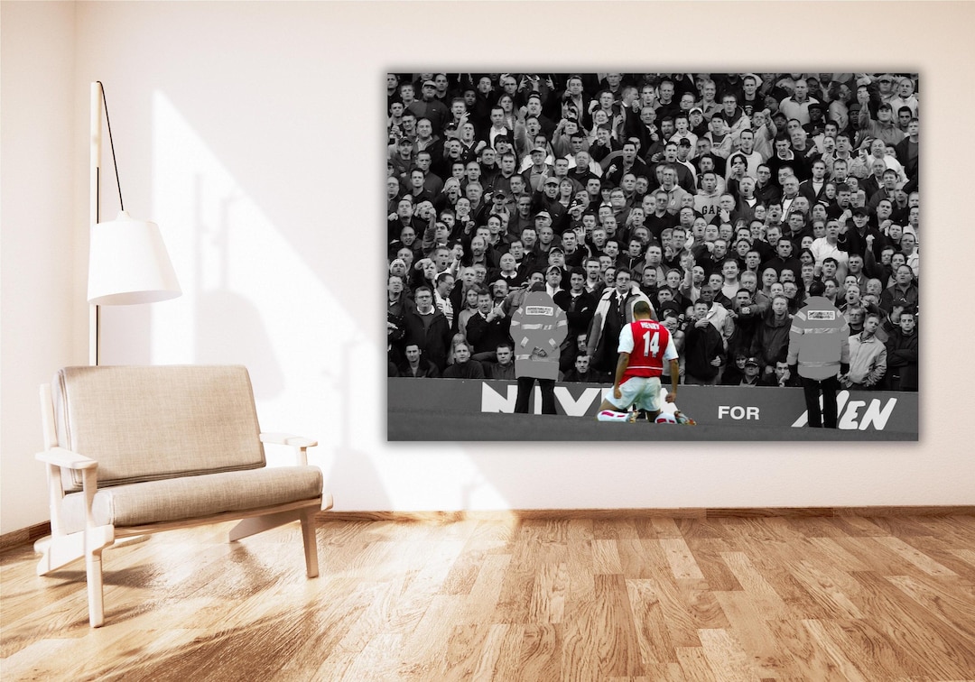 Thierry Henry Sliding Front of Fans Poster Art,thierry Henry Print Art ...