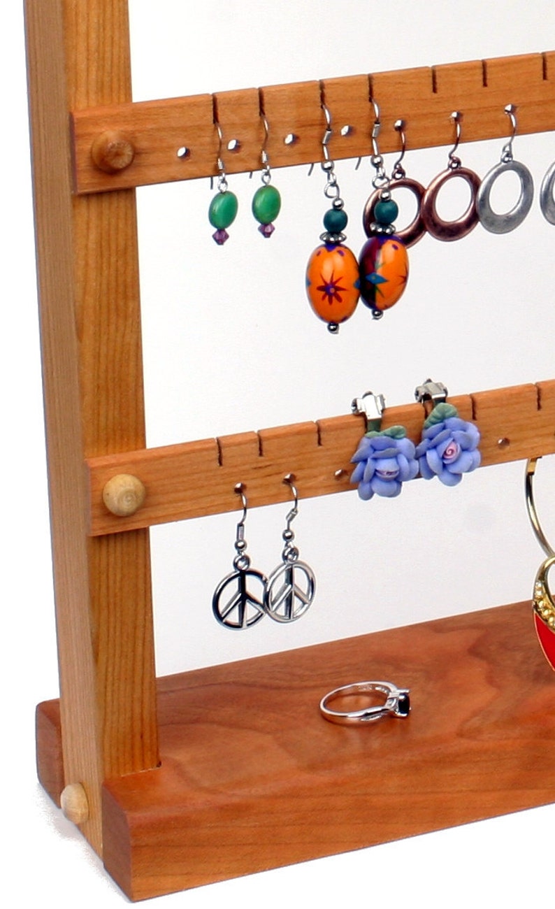 Jewelry Organizer Stand / Jewelry Holder Cherry Wood with | Etsy