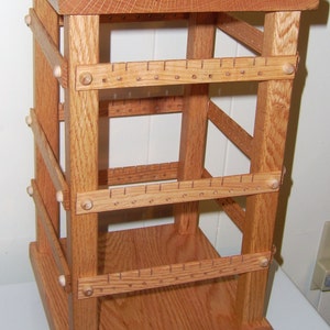 Rotating Earring Holder Stand, Oak, Wooden, Jewelry Display, 4 Sided ...