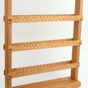 Earring Holder Stand - Jewelry Stand, Oak, Wood, Double-sided. Holds up ...