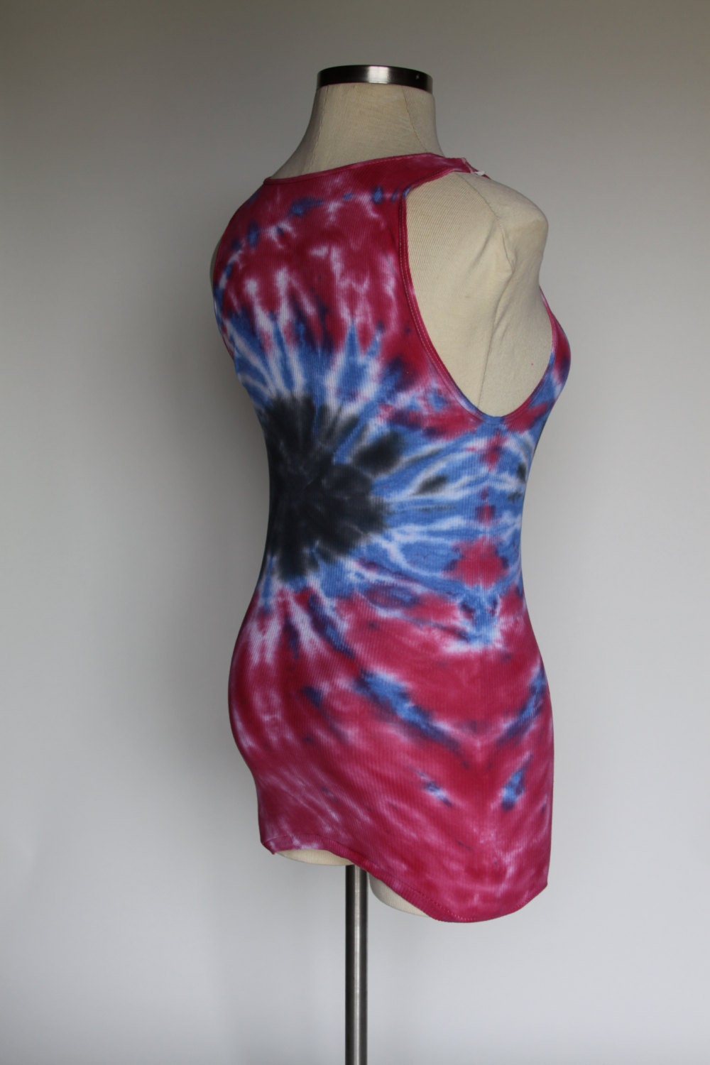 Black, Red, and Blue Tie-dyed Tank Top/beater Size Large - Etsy