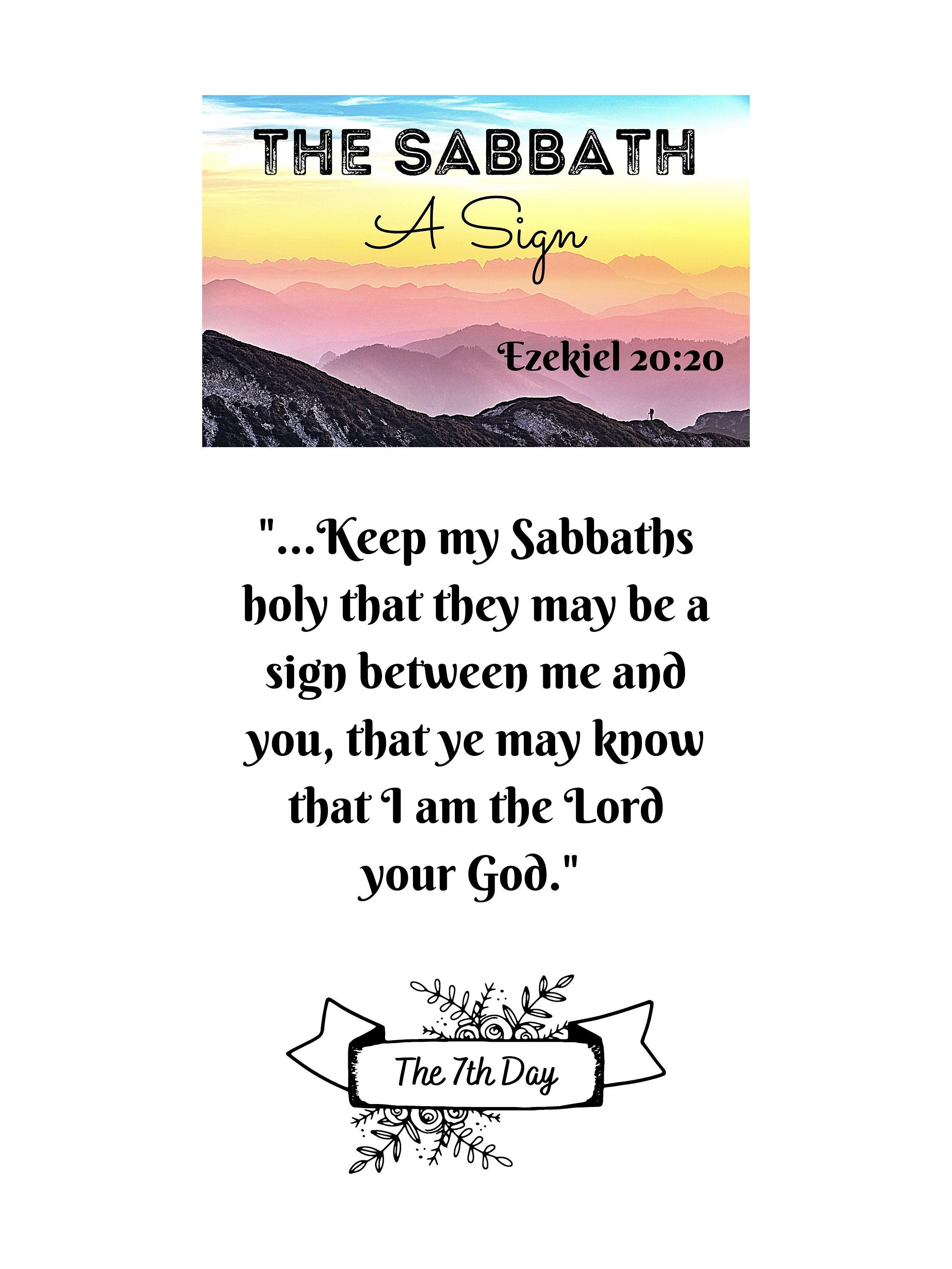 The Sabbath - A Sign - 7th Day... Printable Digital Wall Decor for Your ...