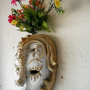 Abstract Mask Flowerpot Functional Decorative Contemporary 3d Wall ...