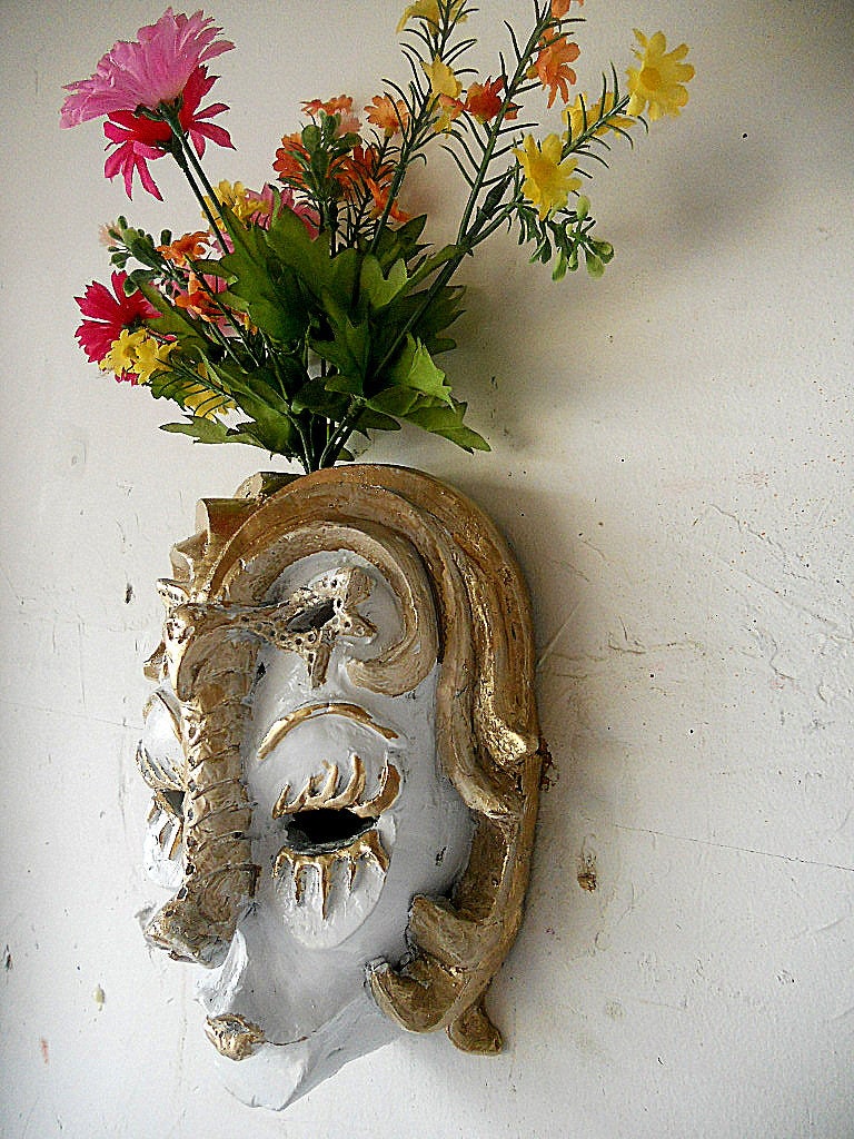 Abstract Mask Flowerpot Functional Decorative Contemporary 3d Wall ...