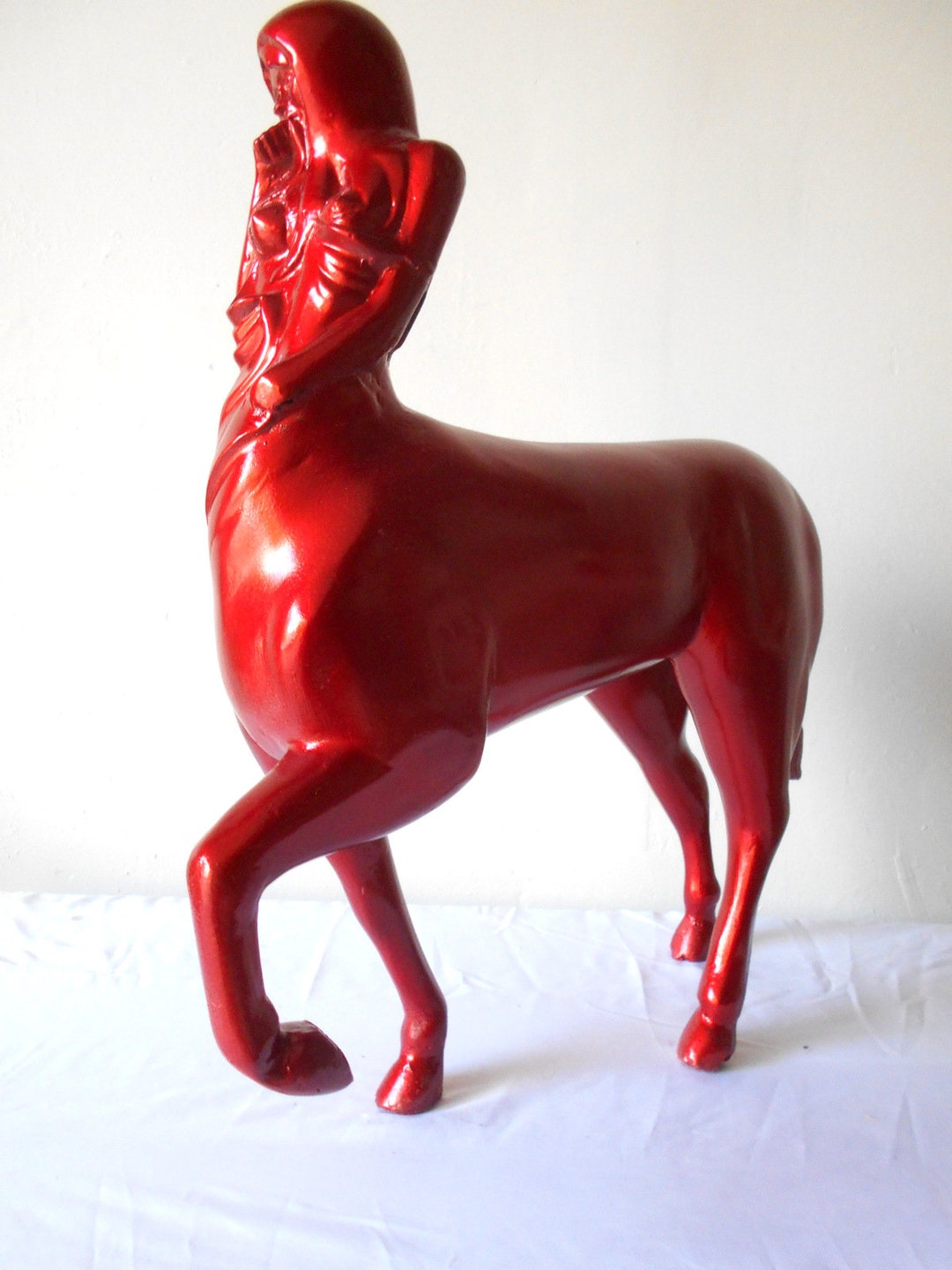Female Centaur Cast Fiberglass Red Anodized Finish Fantasy Sculpture ...