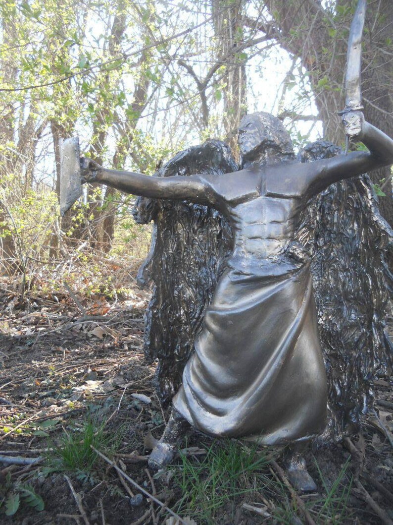 Archangel Sculpture Cast Fiberglass Male Angel Figurine Faux - Etsy