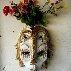 Abstract Mask Flowerpot Functional Decorative Contemporary 3d Wall ...