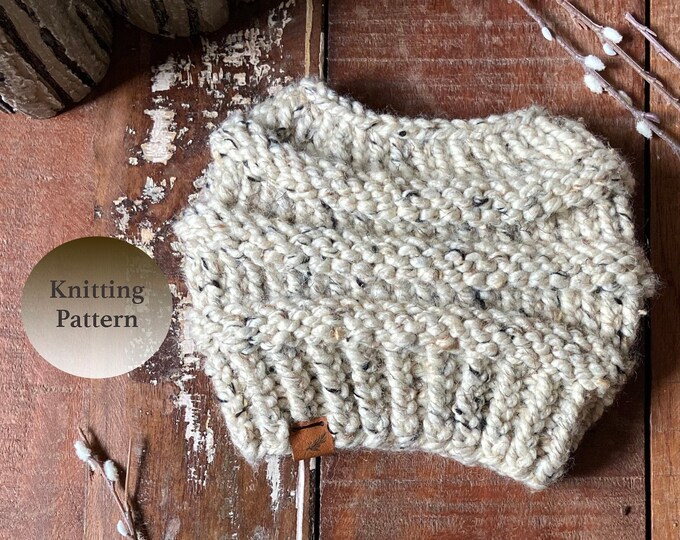 Easy KNITTING PATTERN Messy Bun Hat Knit Pattern Open Top Beanie ...